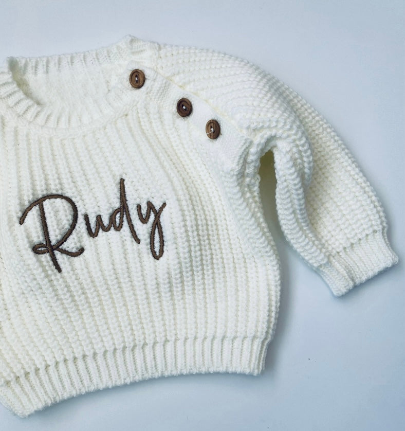 Embroidered sweater (0-3m - 12-18m) – MBD Clothing Co